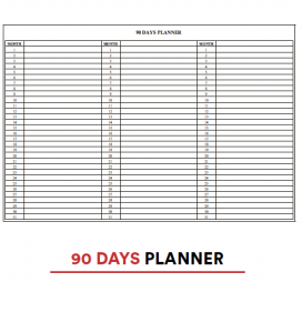 C9P34 90 DAYS PLANNER CHART BOARD – Pacific Office